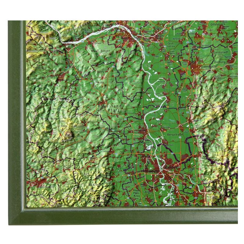 Georelief Large 3D relief map of Hesse (in German) (44636)