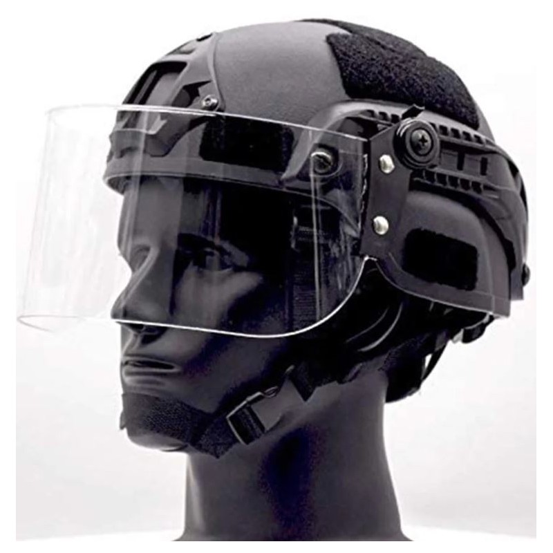 BulletProof PPE Impact-resistant visor for helmets with tactical rails